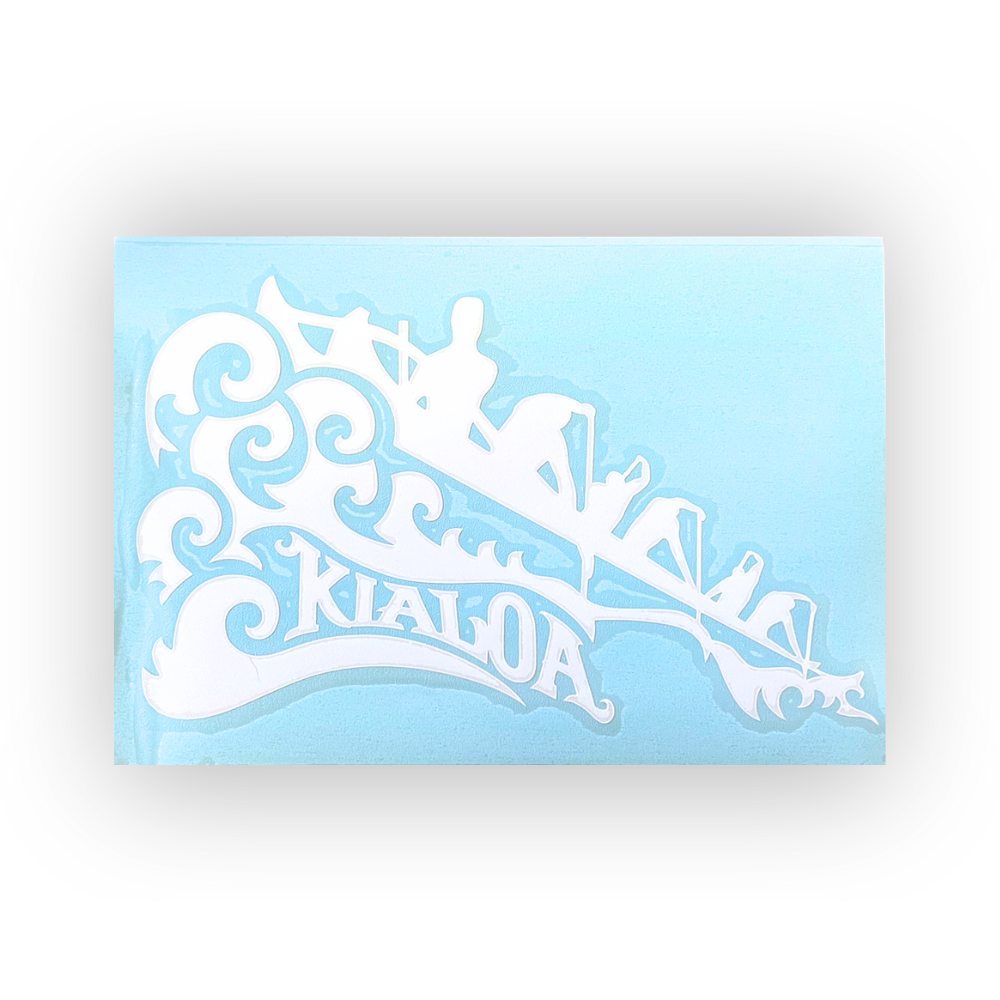 KIALOA 6 Man Outrigger Vinyl Sticker - White